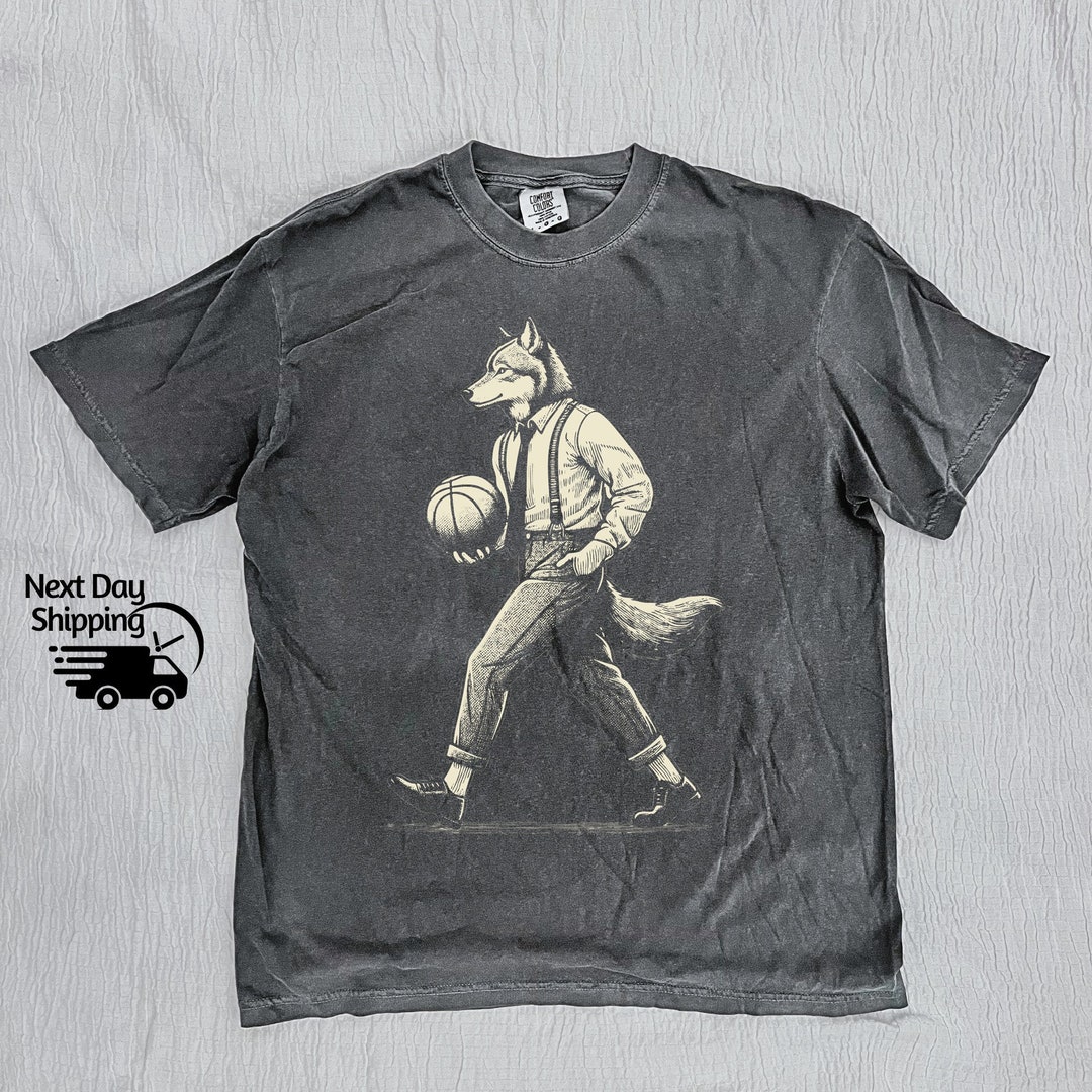 Retro Wolf Man Basketball 90s Shirt, Basketball Lovers Vintage T-shirt ...