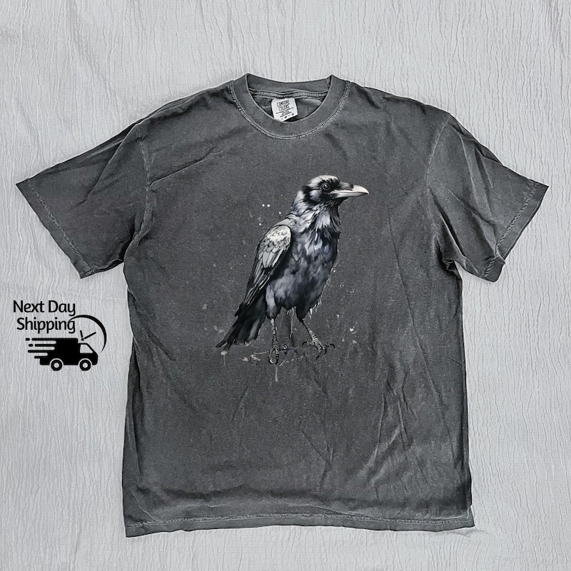 Crow Distressed T Shirt - Etsy
