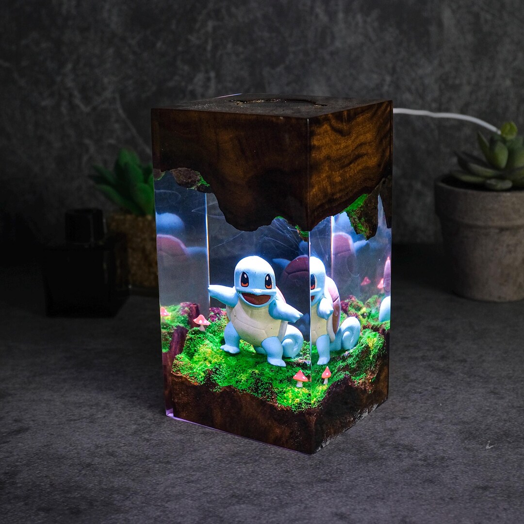 Diorama Squi.tle Poke.mon Resin Epoxy, Resin Pokemon, Desk Decor, Gift ...