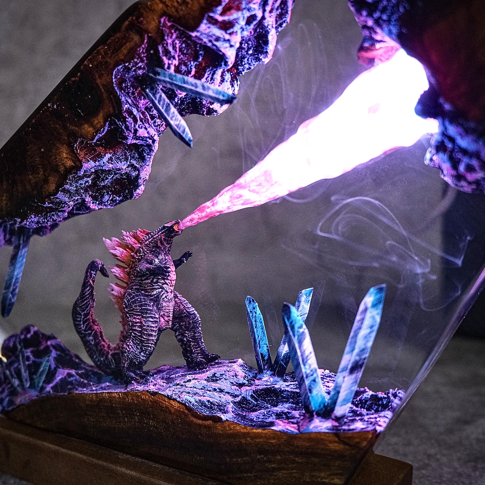Diorama Godzilla, Monster Resin Lamp, Monster Custom, Resin Night Light ...