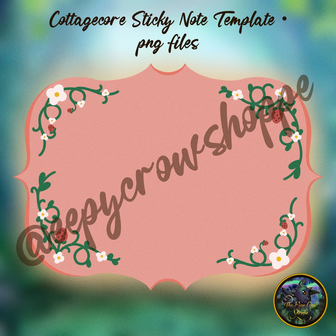 Cottagecore Elegant Sticky Note/png Planner Sticker for Goodnotes 300 ...