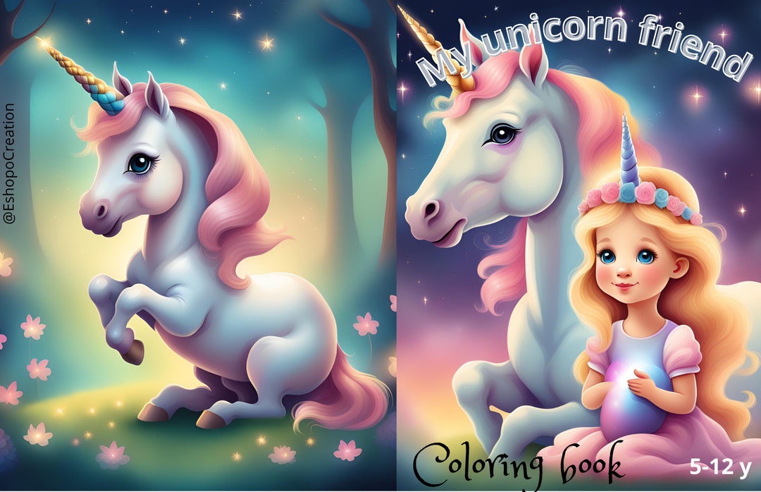 My Unicorn Friend: Coloring Book - Etsy