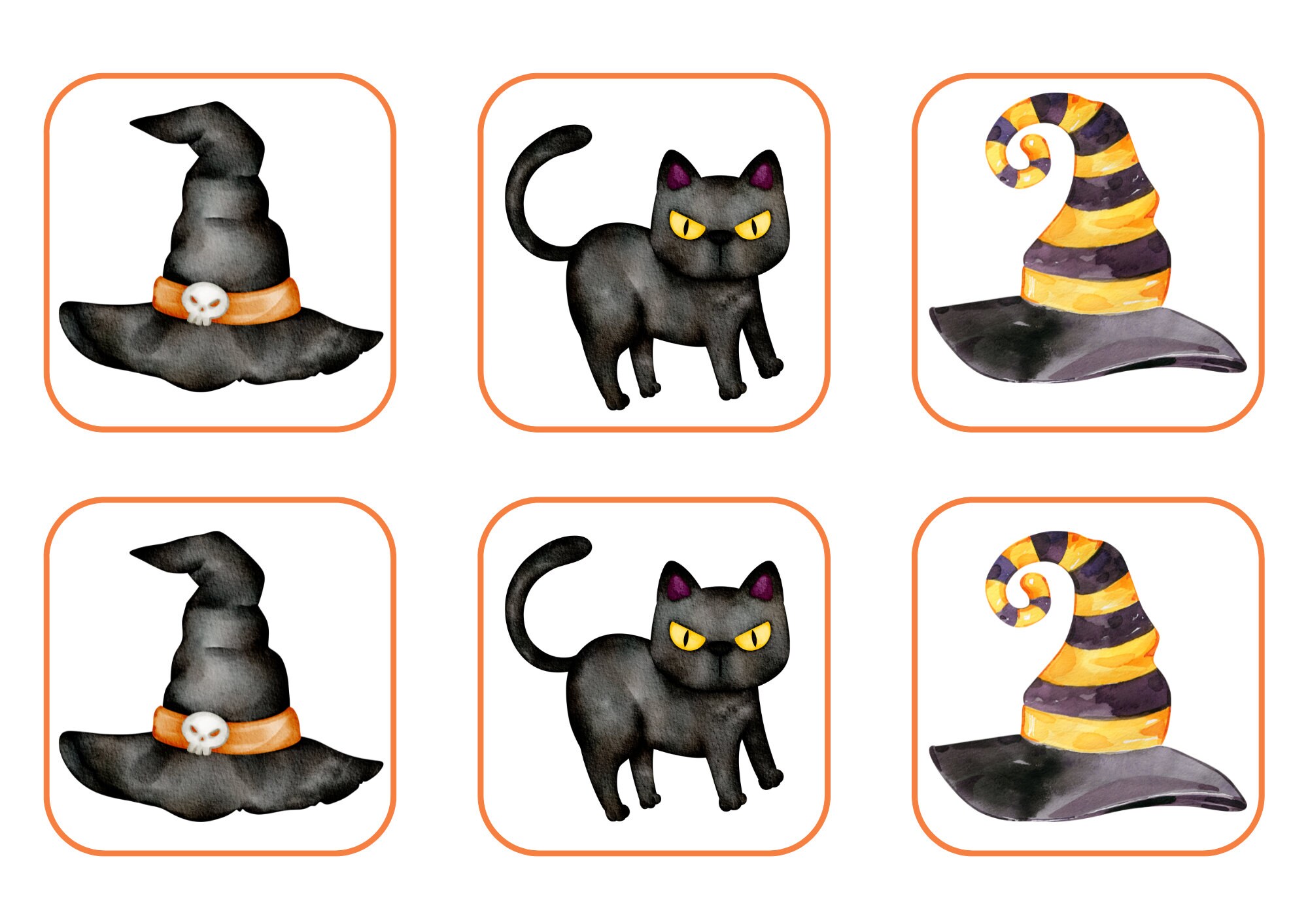 HALLOWEEN Memory Game || Printable Flash Cards || Halloween Flash Cards ...