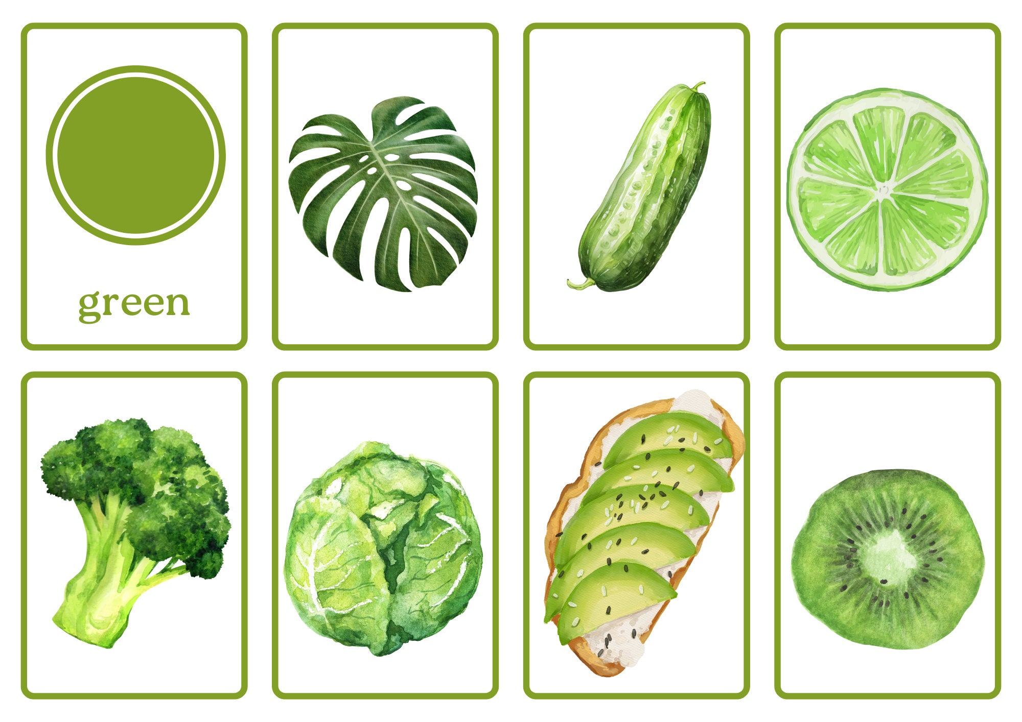 Colors Flashcards and Match the Color Game (9 Sheets - 72 Cards in ...