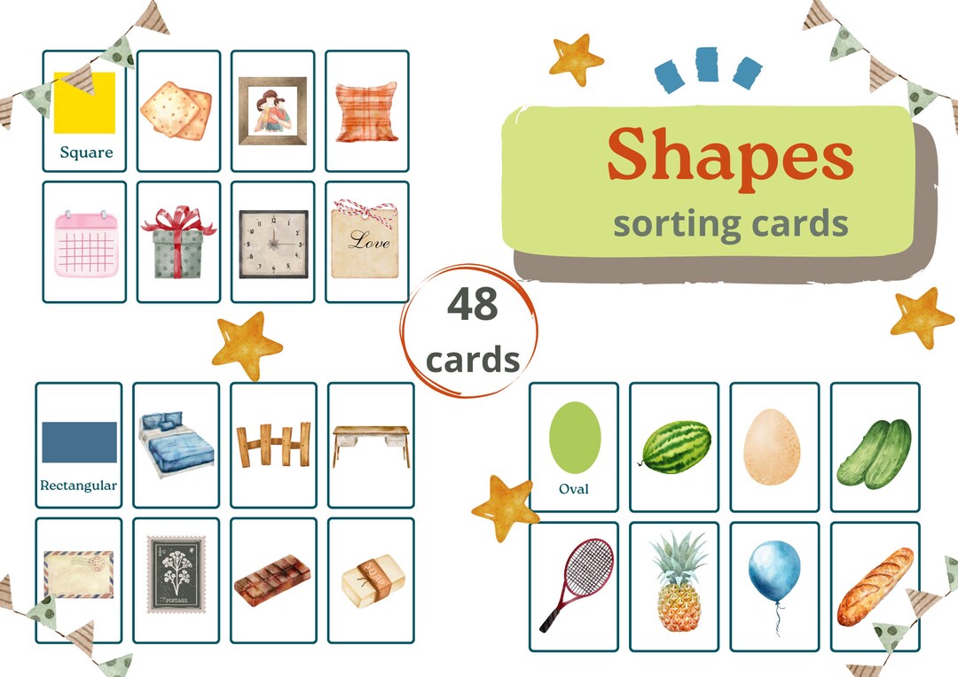 SHAPES Sorting Cards || Preschool Sorting Cards || Toddler's Sorting ...