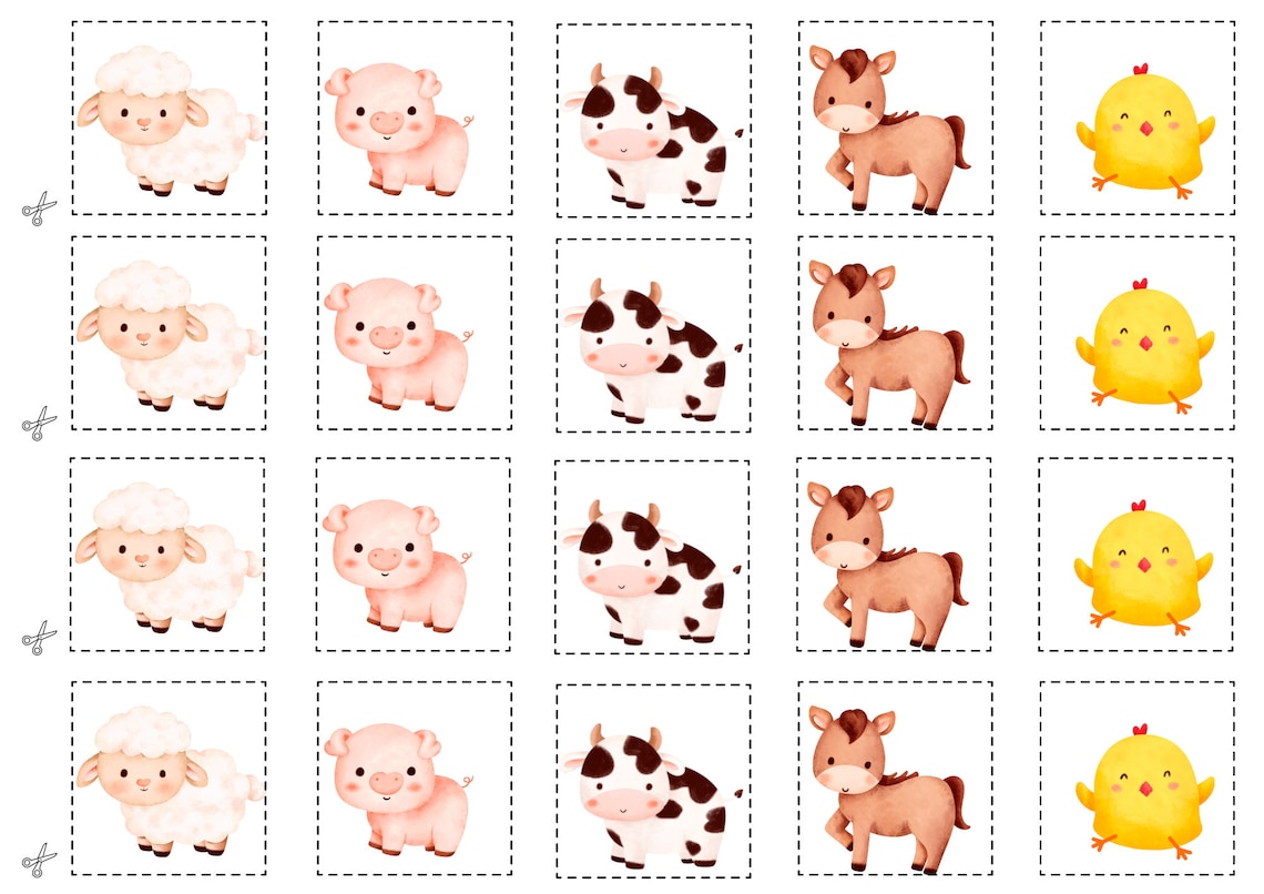 FARM Theme Printable Activities for Kids Scissors Skills Tracing Flash ...