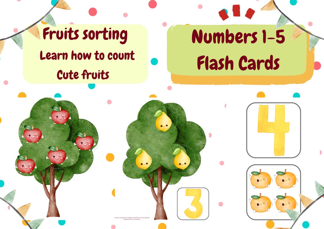 NUMBERS 1-5 Flash Cards for Toddlers || Learn How to Count || Cute ...