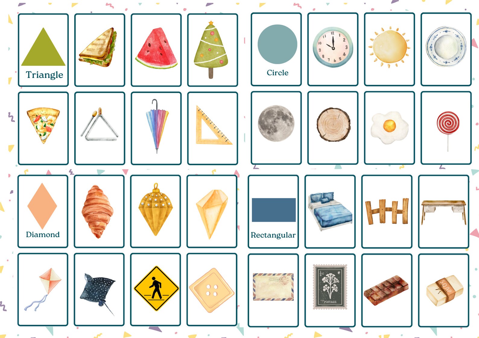 SHAPES Sorting Cards || Preschool Sorting Cards || Toddler's Sorting ...