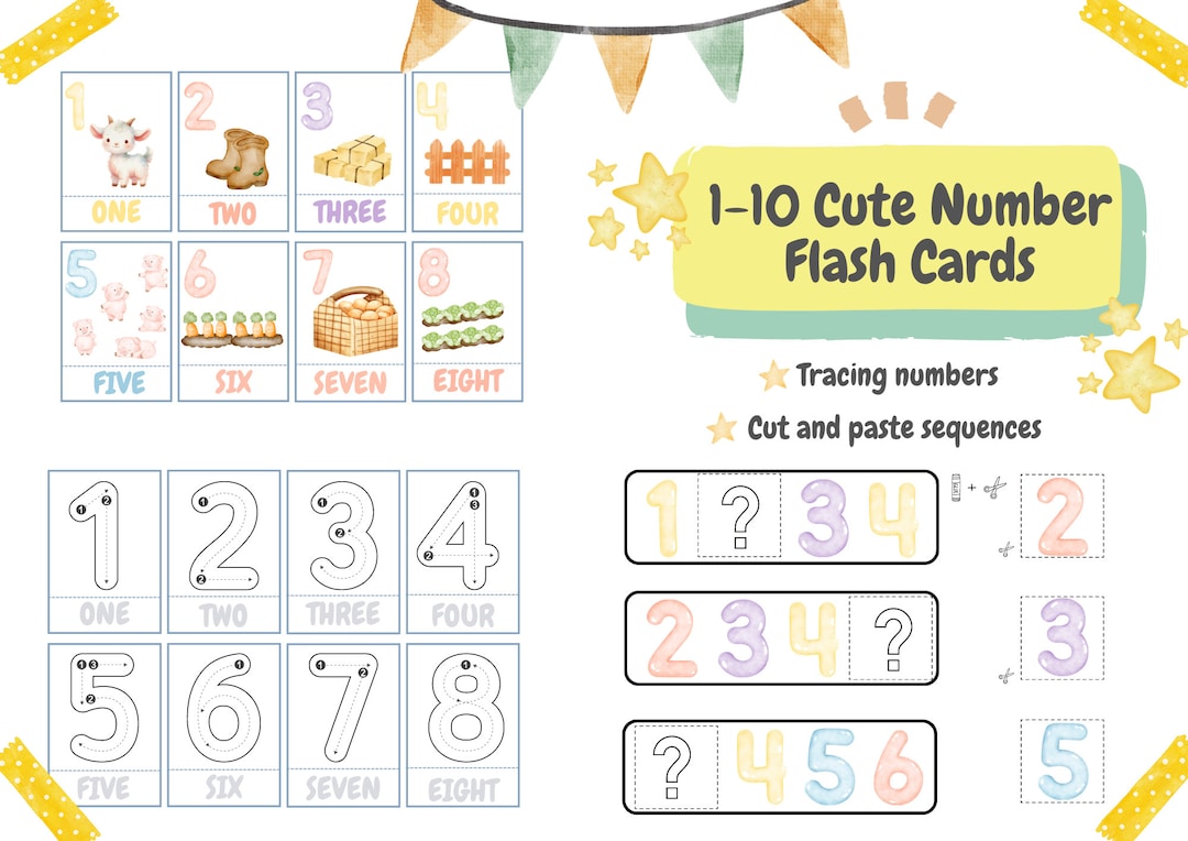1-10 Number Flash Cards || Mini Bundle || Flash Cards || Tracing ...