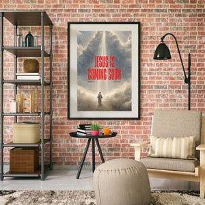 Jesus is Coming Soon Poster - Christian Wall Art | Bible Verse Print ...