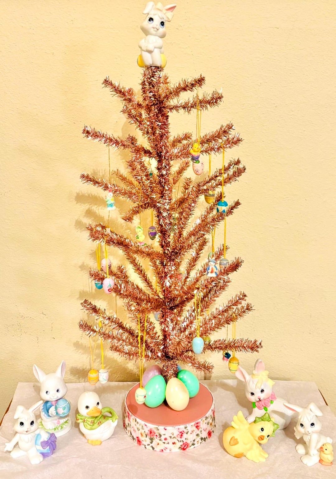 Vintage Handmade Decorative Easter Tree With Handpainted Eggs and ...