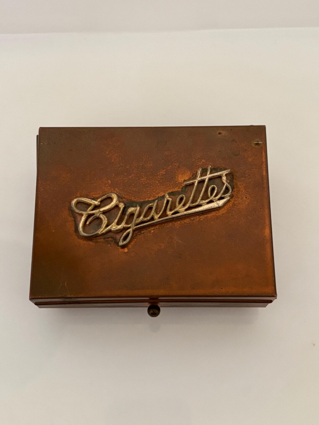 Antique Copper Felt Lined Cigarette Box - Etsy