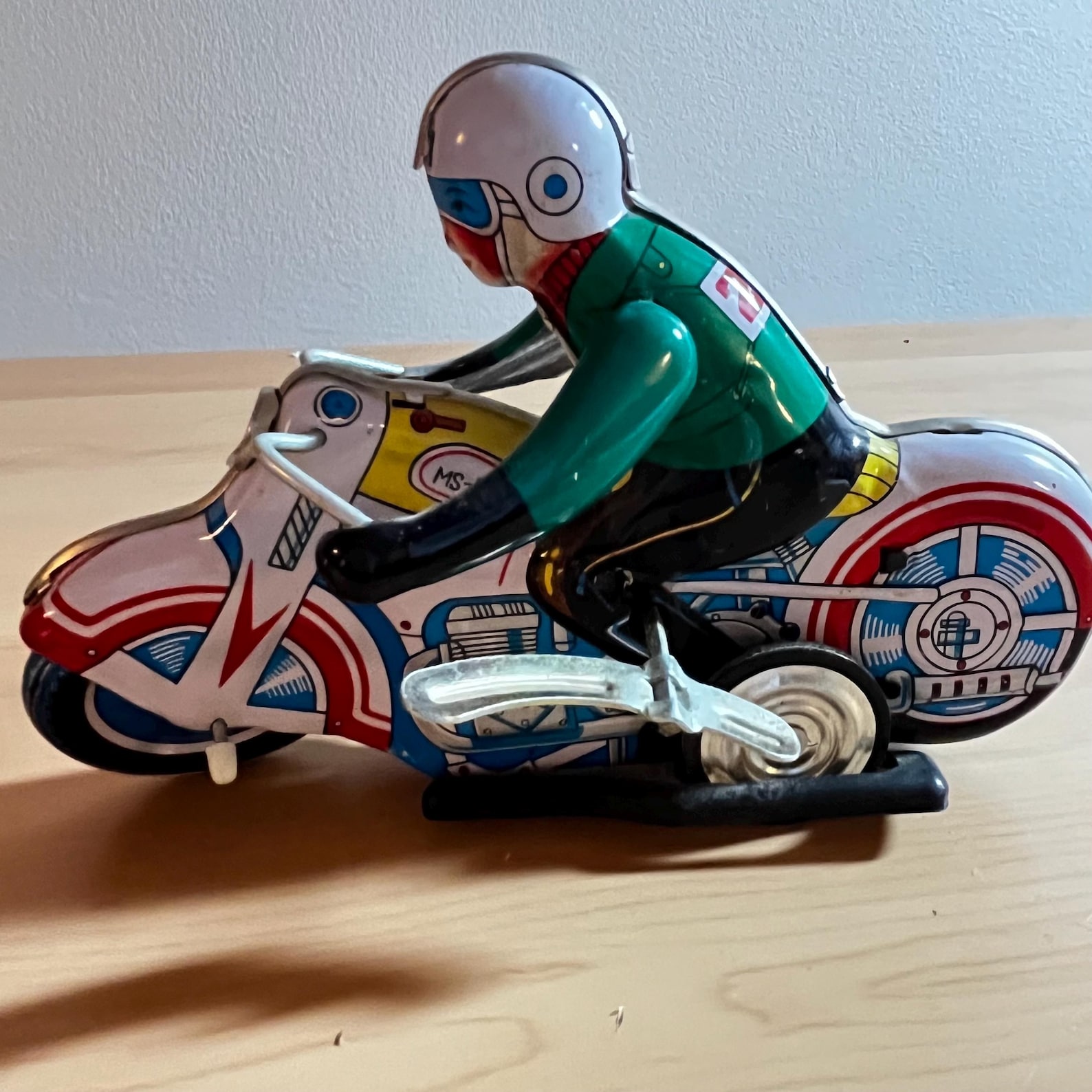 1970s Clockwork Tin Windup Circling MS-702 Toy MOTORCYCLE, China ...