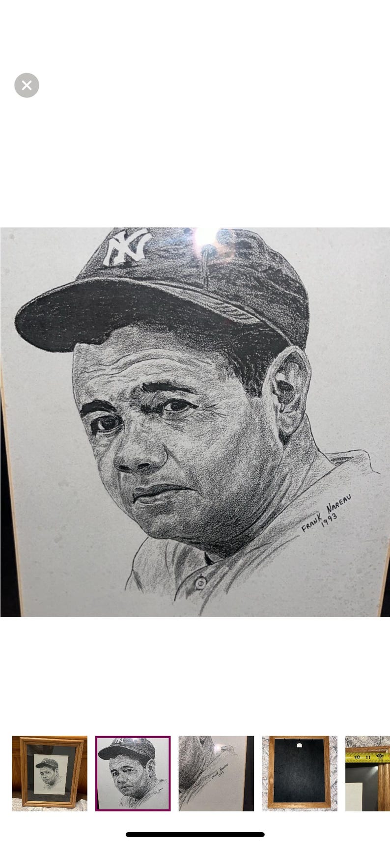 Art Drawing of Babe Ruth Iconic New York Yankees Baseball Player by ...