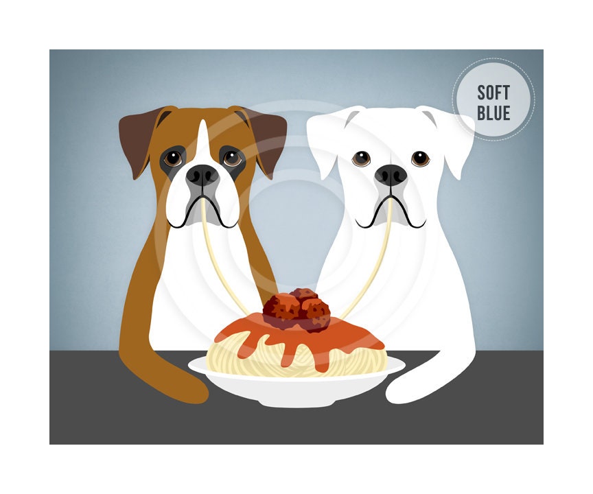 Dogs Eating Spaghetti