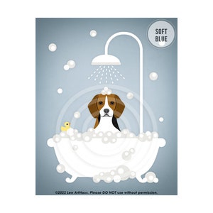 5DP Bath Art - Beagle in Bubble Bath Bathtub Wall Art - Beagle Puppy ...