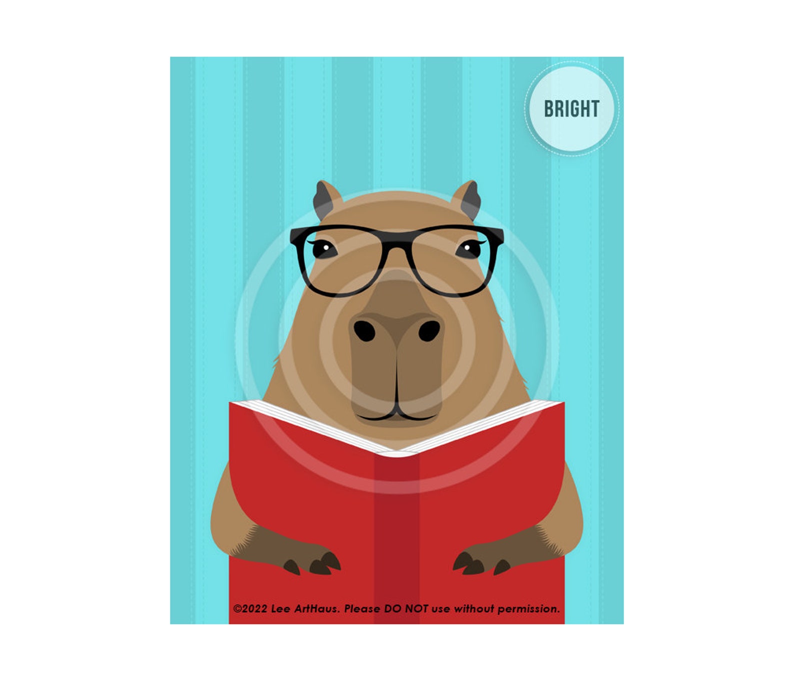 57JP Book Art Prints Capybara Reading Book Wall Art Book - Etsy