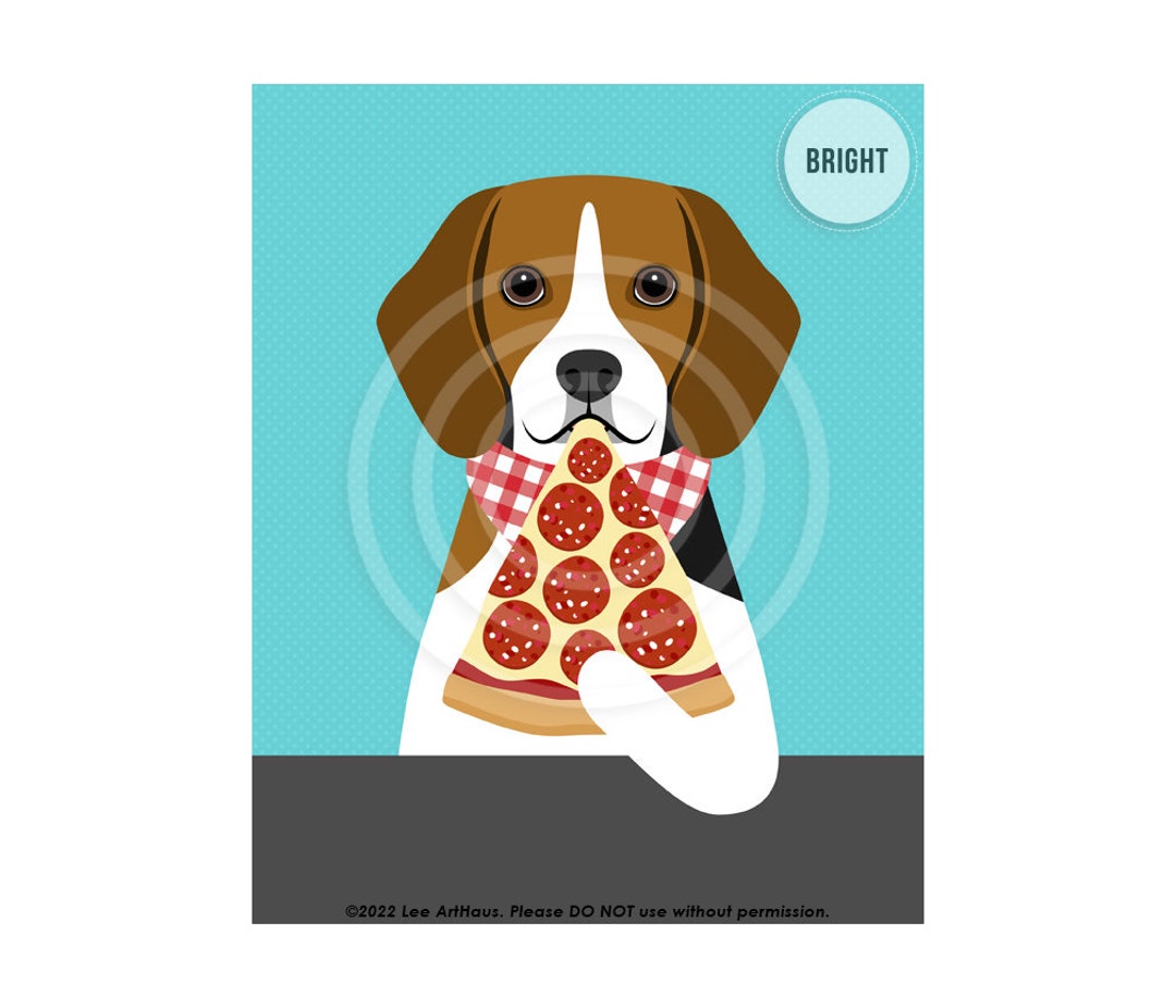 393DP Pizza Decor Beagle Eating Pizza Wall Art Pepperoni - Etsy