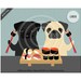 625DP Two Pugs Eating Spaghetti and Meatballs Digital Art - Etsy