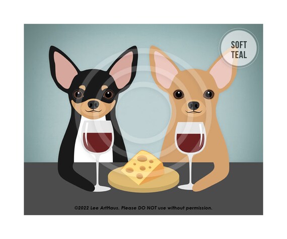 Dogs Drinking Wine