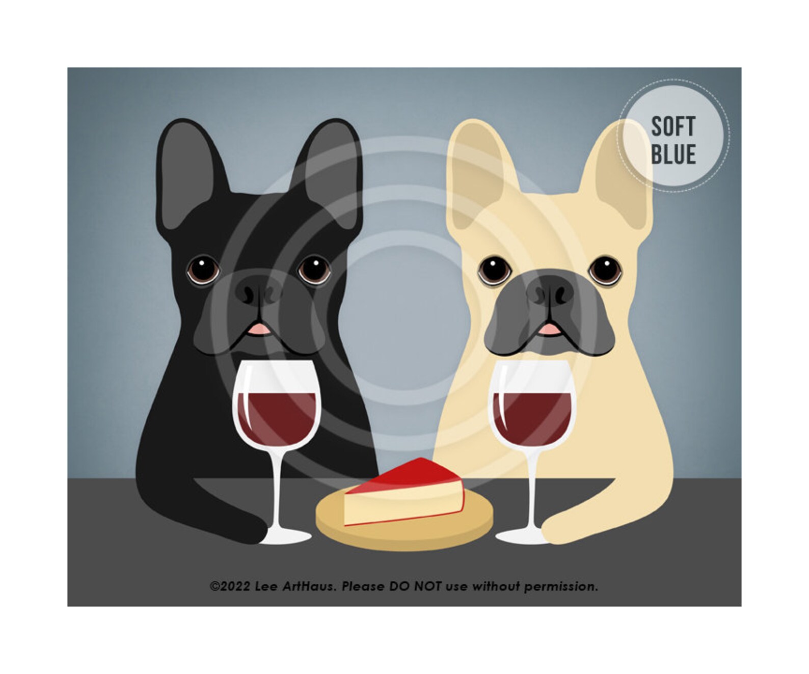 558DP Dog Wine Art Two French Bulldogs Drinking Wine Wall - Etsy