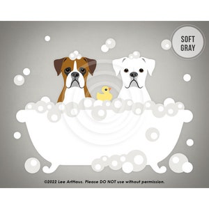 50DP Two Boxer Dogs in Bubble Bath Wall Art Boxer Dog Print - Etsy