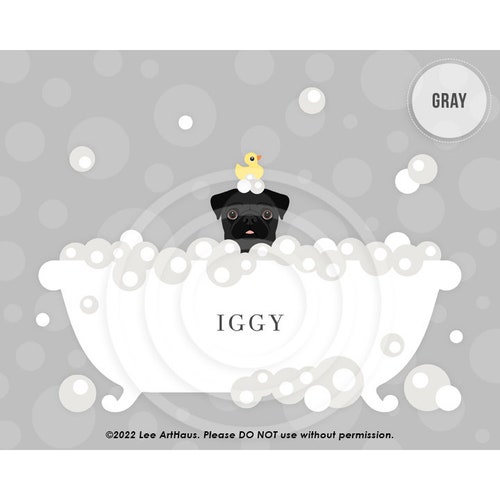 Pug Bathroom Wall Decor Dog Funny Bathroom Art Print Wall - Etsy