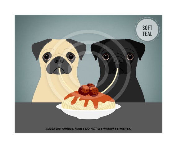 Dogs Eating Spaghetti