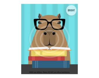 Capybara Reading - Etsy