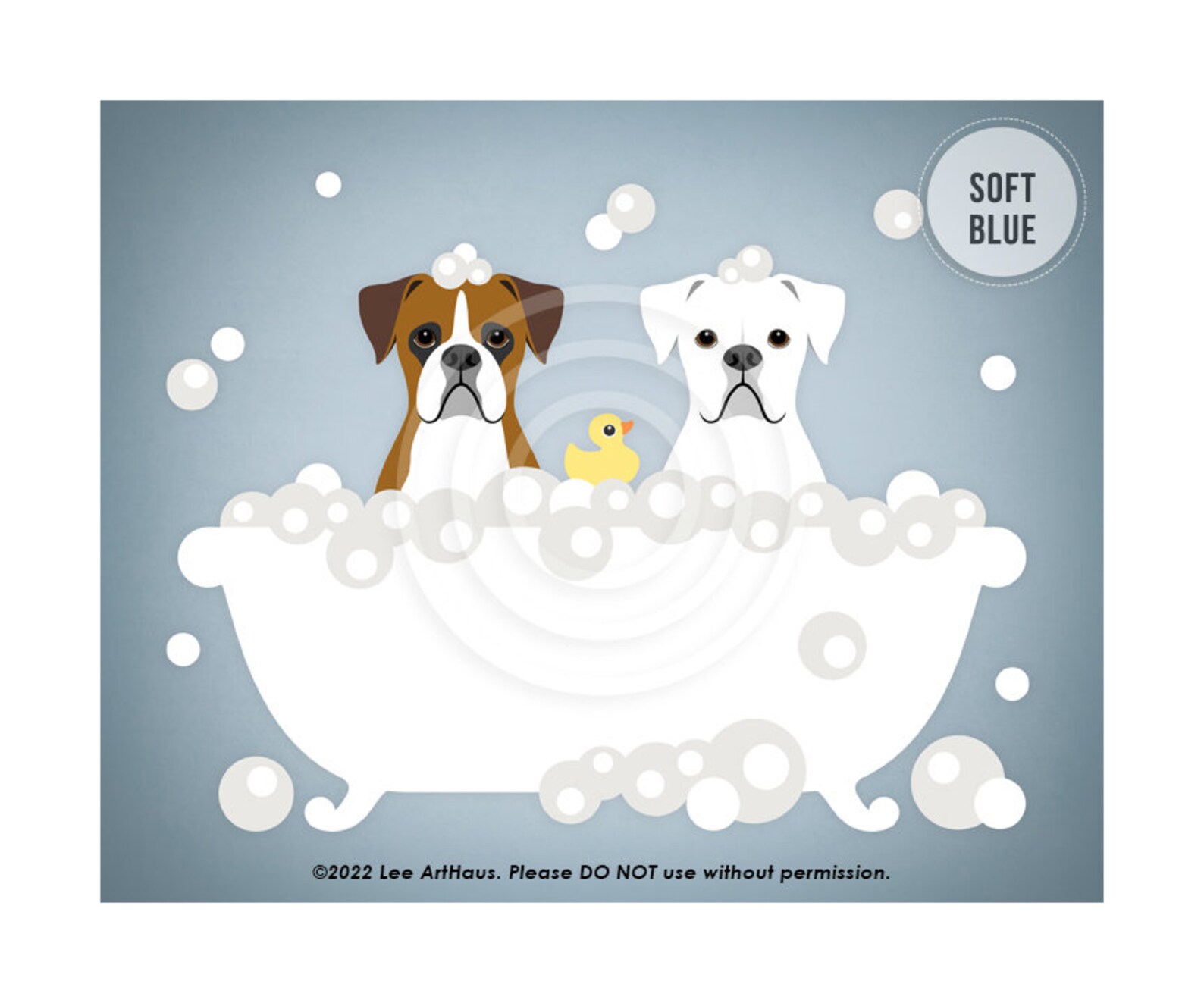 50DP Two Boxer Dogs in Bubble Bath Wall Art Boxer Dog Print - Etsy