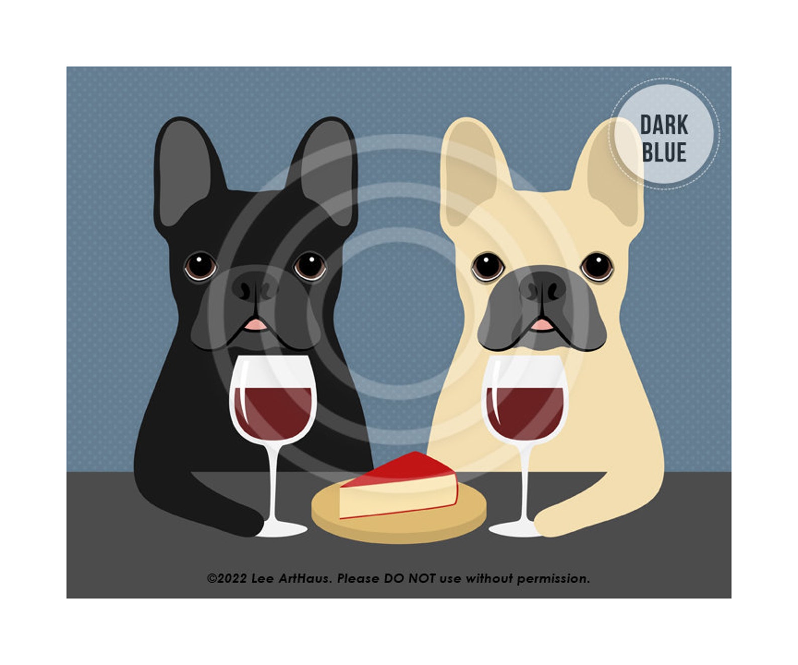 558DP Dog Wine Art Two French Bulldogs Drinking Wine Wall - Etsy