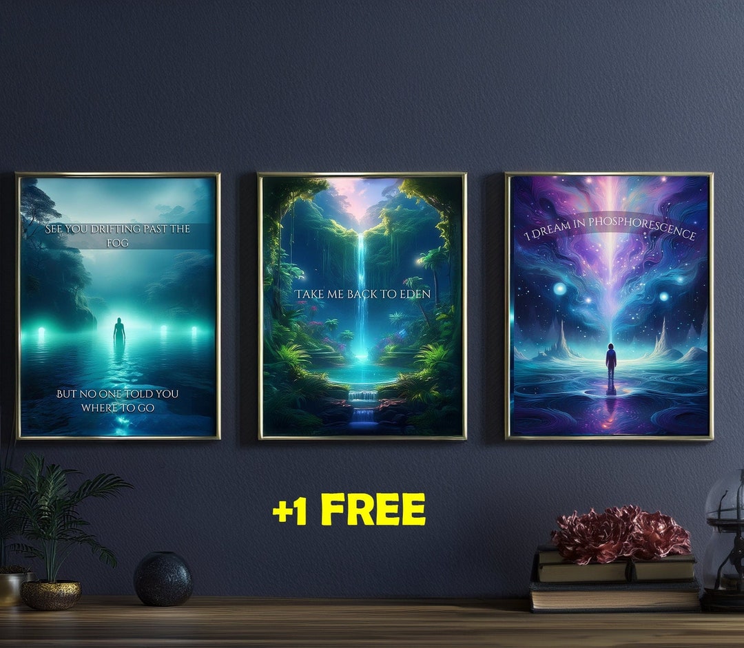 SET OF 3 Plus 1 FREE, Sleep Token Inspired Ethereal Gothic Wall Art ...