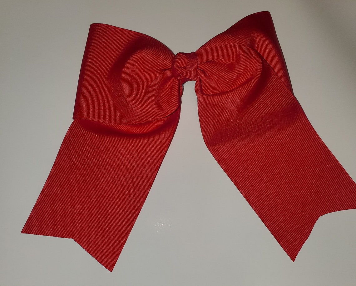 10 Solid Red Cheer Hair Bows - Etsy