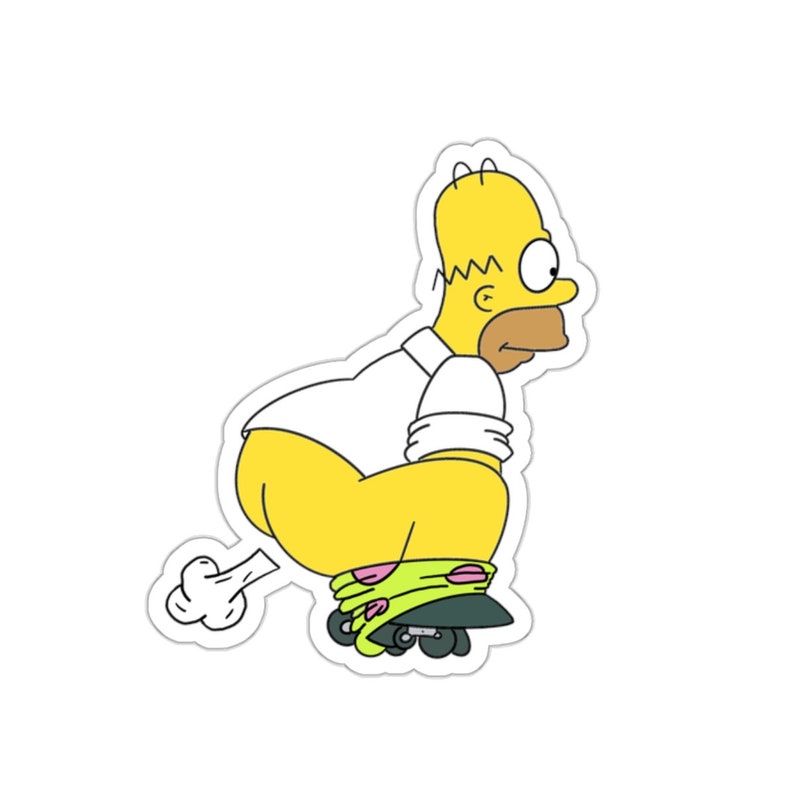 Homer Simpson Kiss-cut Sticker Pants Down Bum Out Farting - Etsy