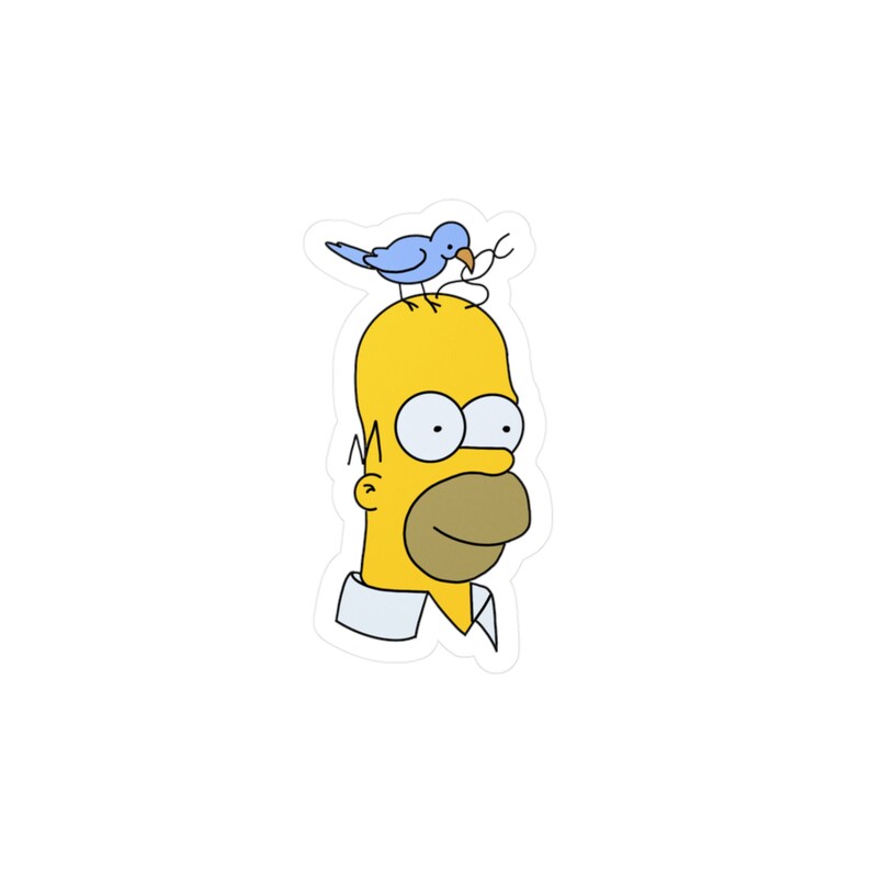 Homer Simpsons Bird Hairdressing Decal, Funny Sticker for Laptop, Car ...