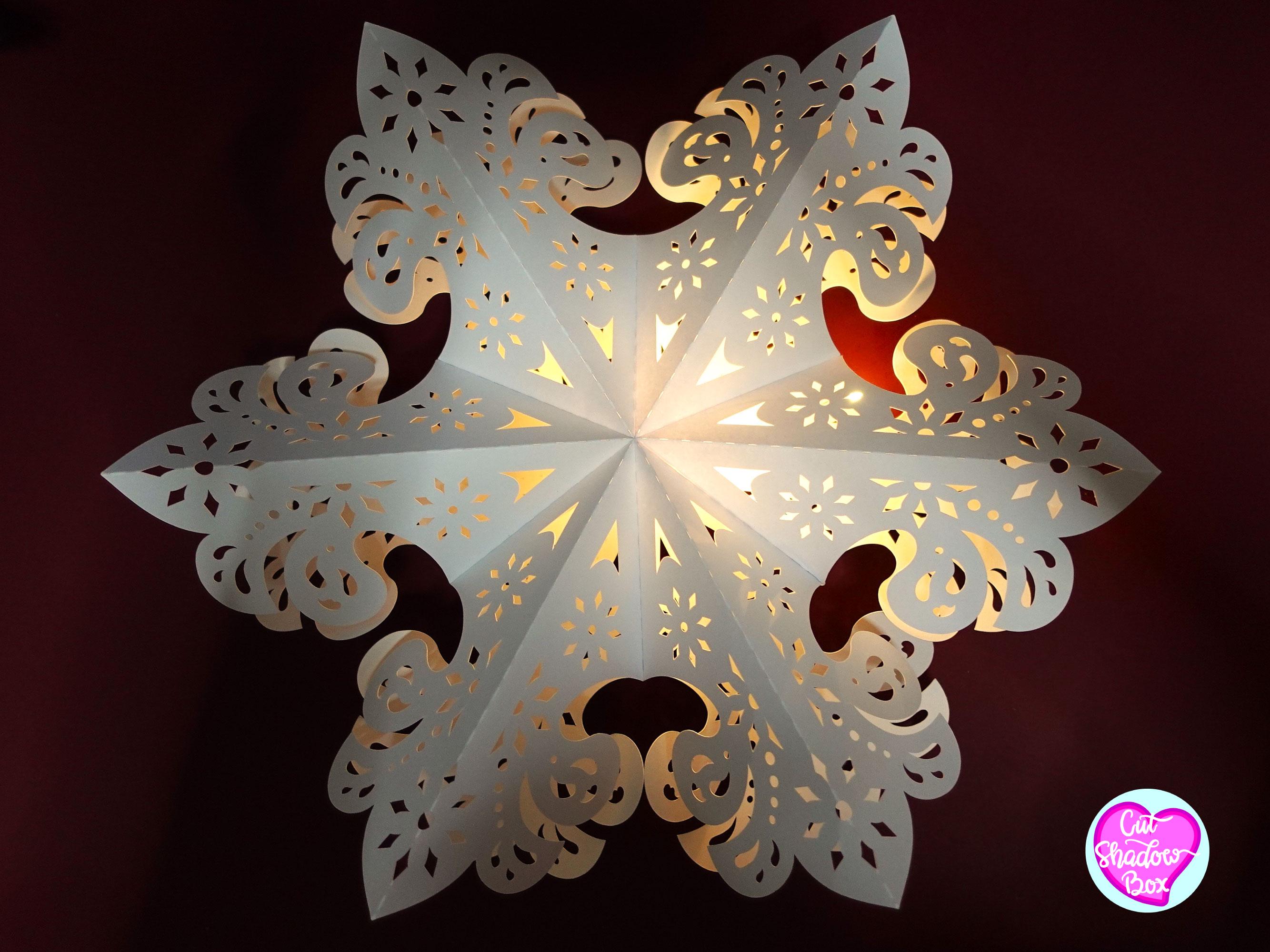 Paper Snowflake Star Svg, 6 3D Snowflakes Star Template Cutting File ...