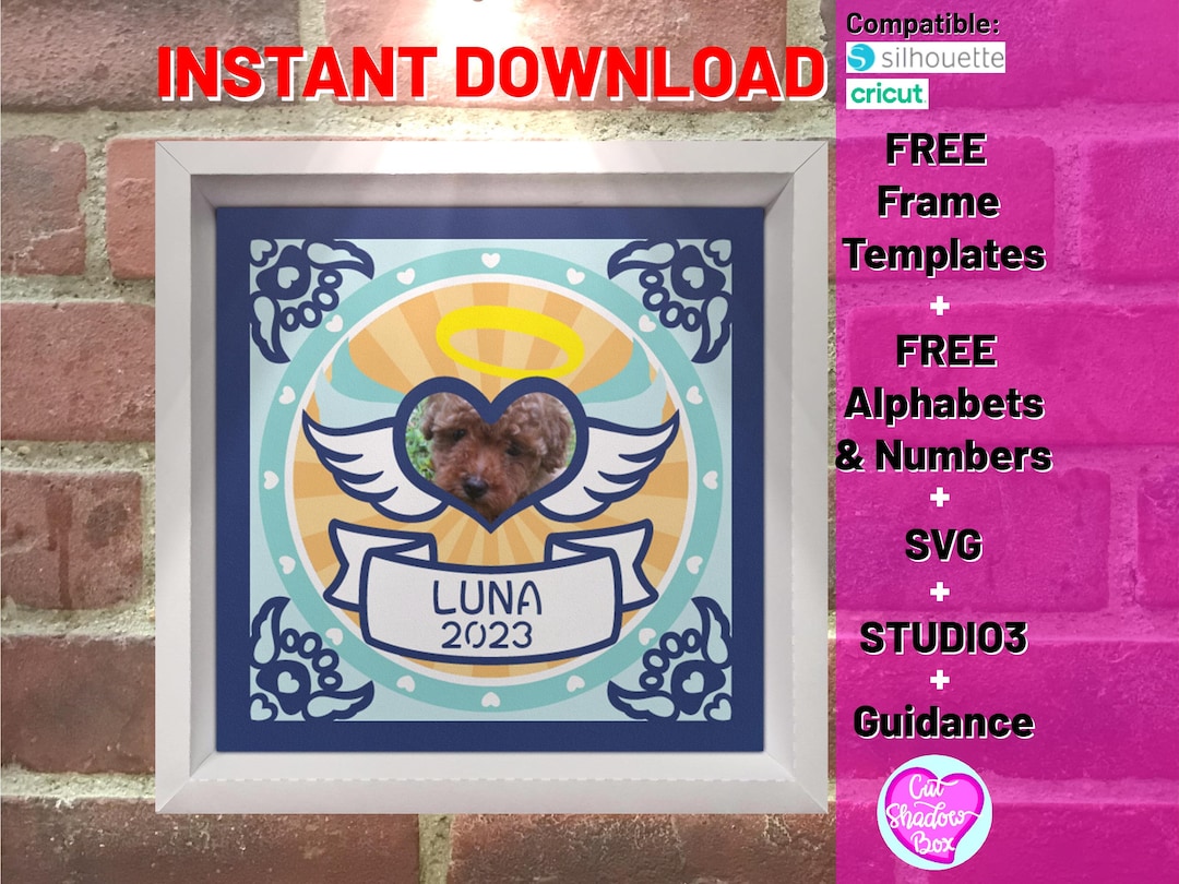Dog Memorial Shadow Box Svg, 3d Customizable Layered Pet Dog Memorial ...