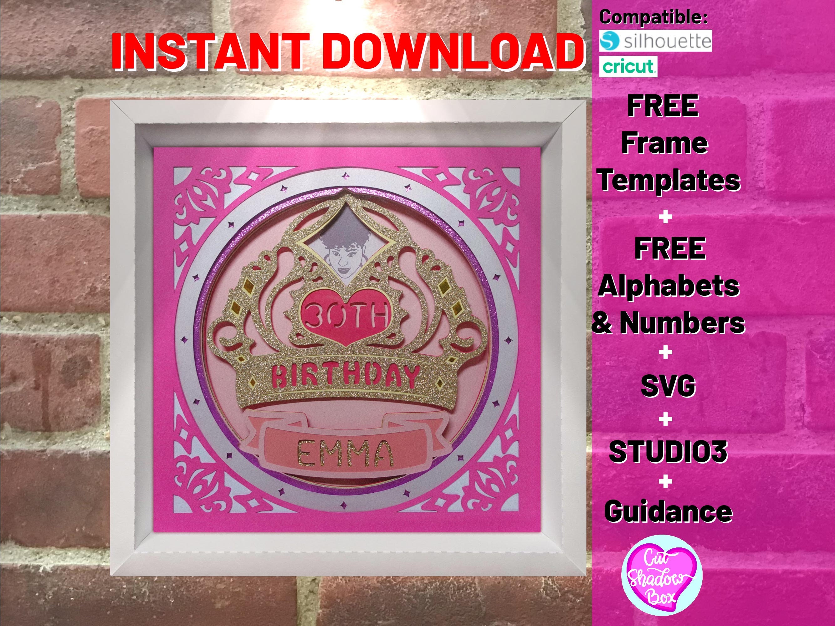 3d Birthday Shadow Box Svg Template, Layered Birthday Shadowbox Svg ...