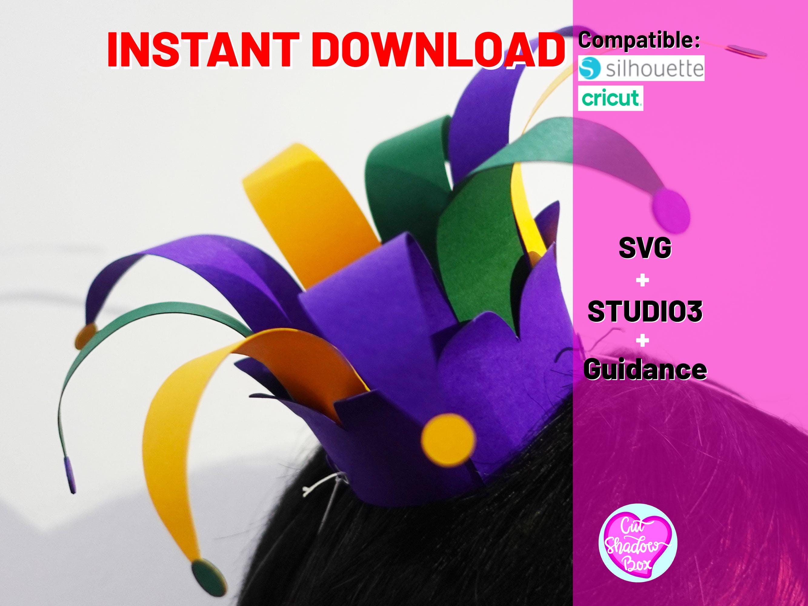 Mardi Gras Jester Hat Svg, Paper Crown Svg Template, King Crown Svg, 3D ...