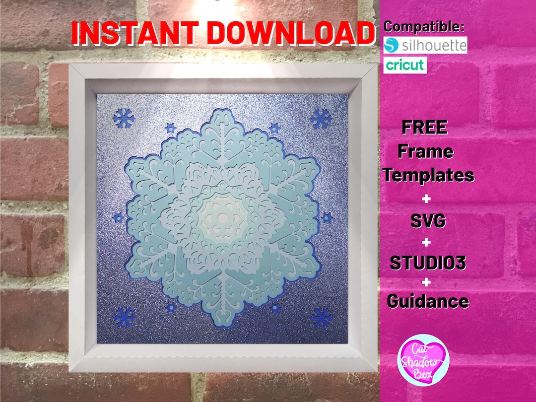 3D Snowflakes Shadow Box Svg Template, Christmas Svg Layered Snowflake ...