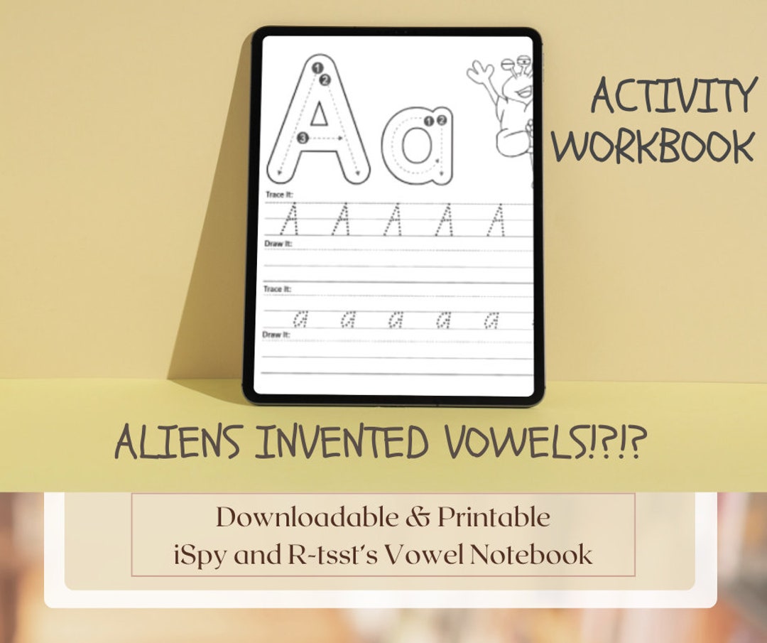 Aliens Invented Vowels Children's Activity Workbook Digital Download ...