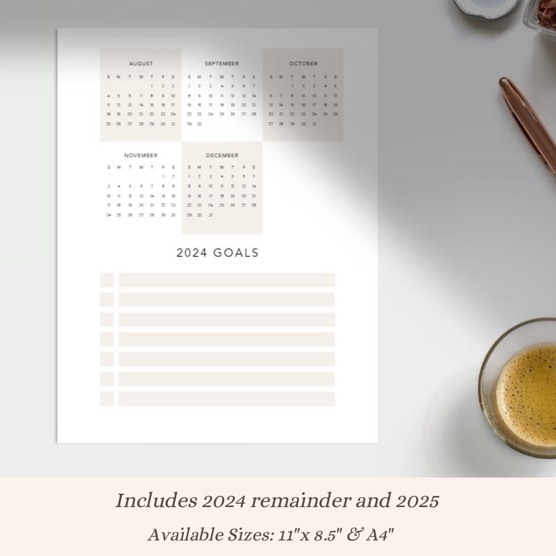 Minimalist 2025 Yearly Planner Fillable Printable, Weekly Checklist ...
