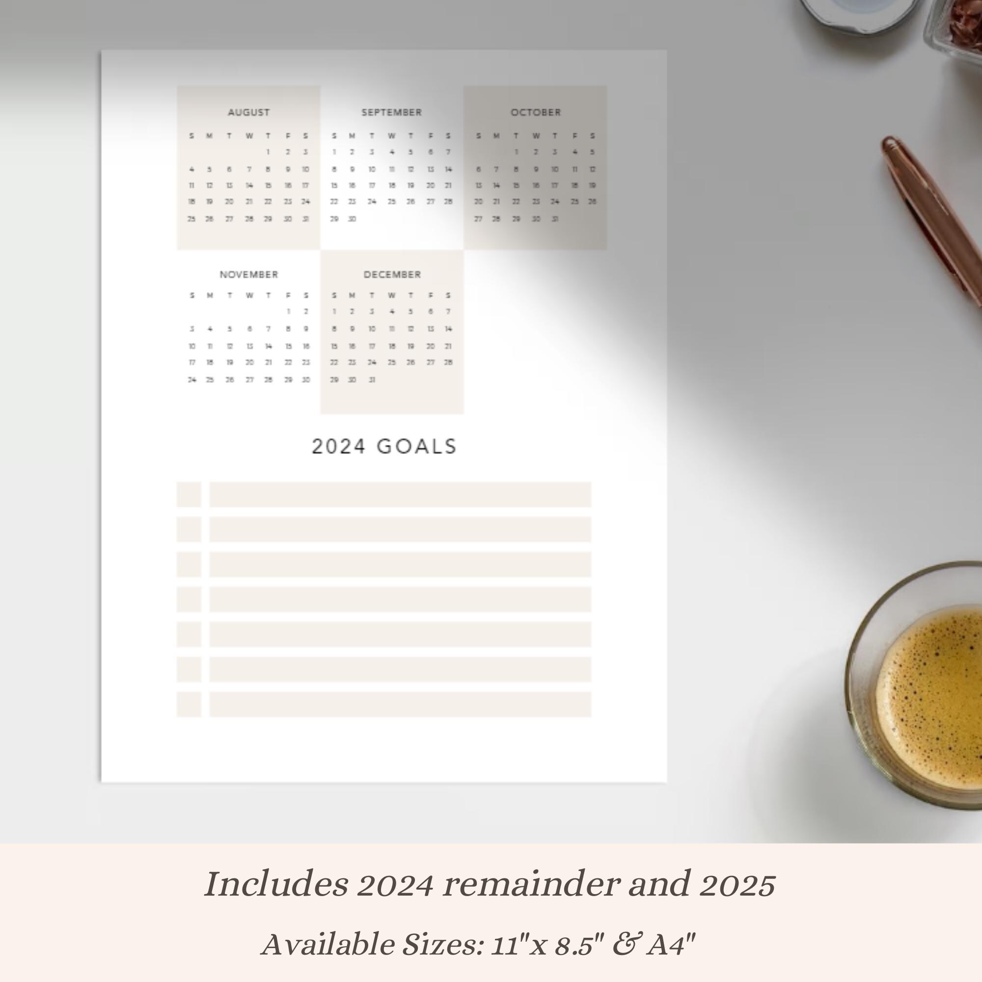 Minimalist 2025 Yearly Planner Fillable Printable, Weekly Checklist ...