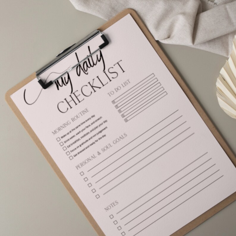EDITABLE Simple Daily Checklist, Goal Tracker, Reminder Checklist ...