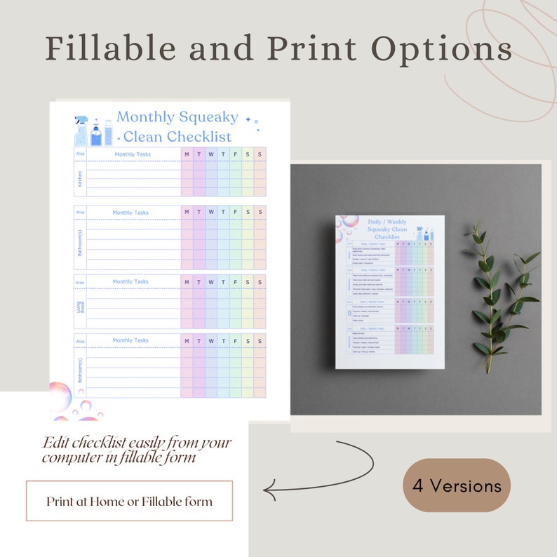Editable Cleaning Planner: Daily, Weekly, Monthly Checklist (digital ...