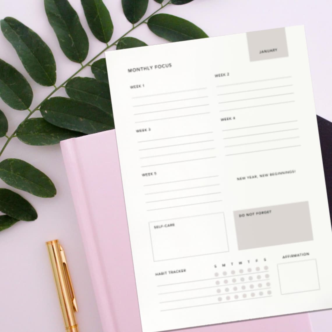 Minimalist 2025 Yearly Planner Fillable Printable, Weekly Checklist ...