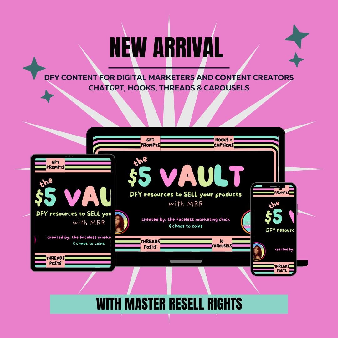 5 Vault – DFY Social Media Content With MRR | Hooks, Captions, GPT ...