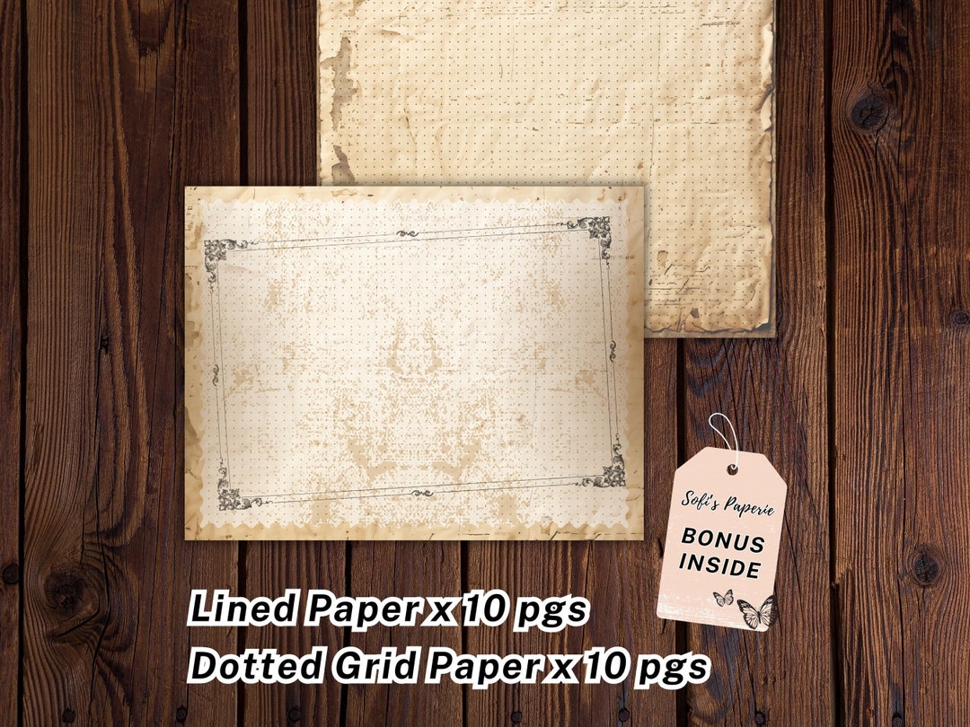 Antique Looking Paper Printable Lined Pages Distressed Aged Paper for ...