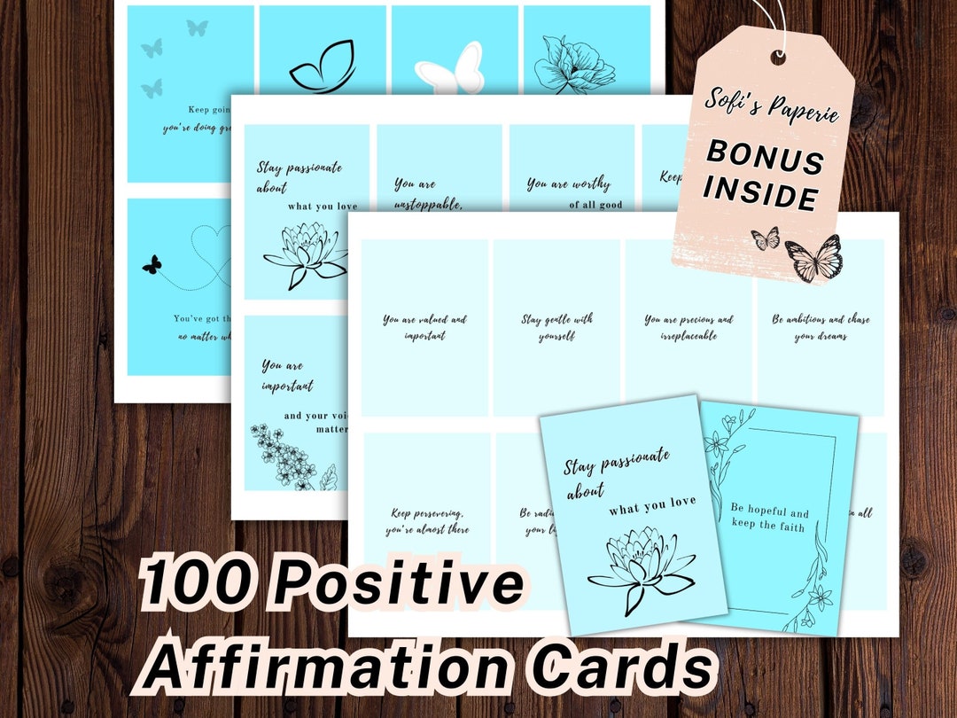 Positive Affirmation Cards for Teens Positive Thought Cards With ...