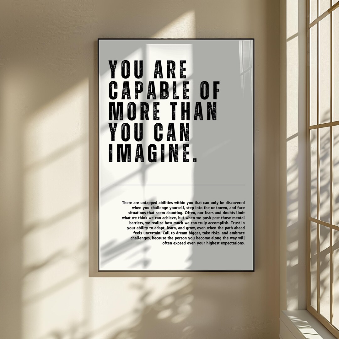 You Are Capable of More Than You Can Imagine Printable Wall Art ...